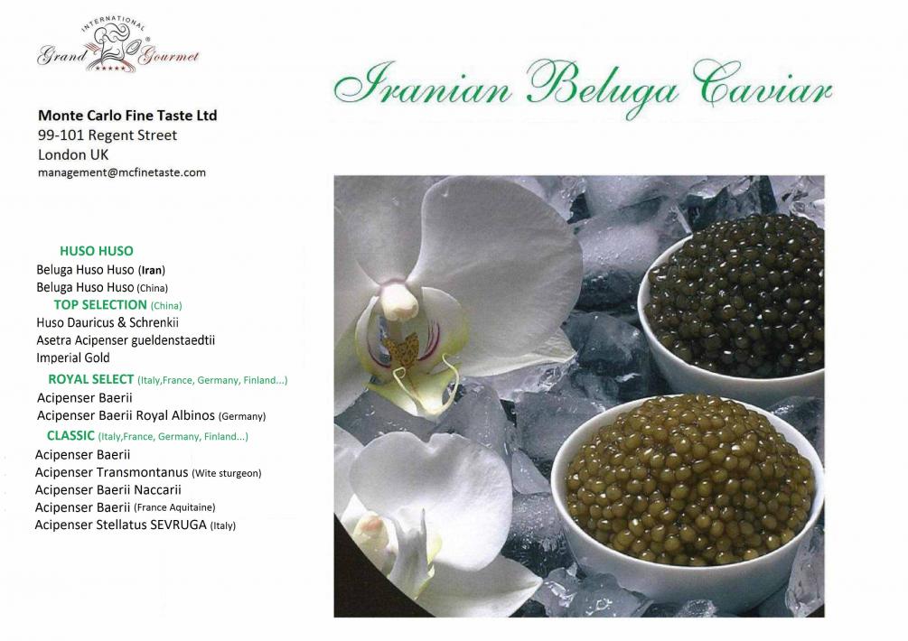 Iranian Beluga Caviar – Monte-Carlo Fine Taste ltd.